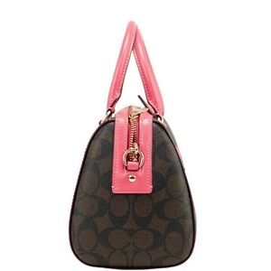 Coach | Bags | Rowan Brown Watermelon Signature Medium Satchel ...